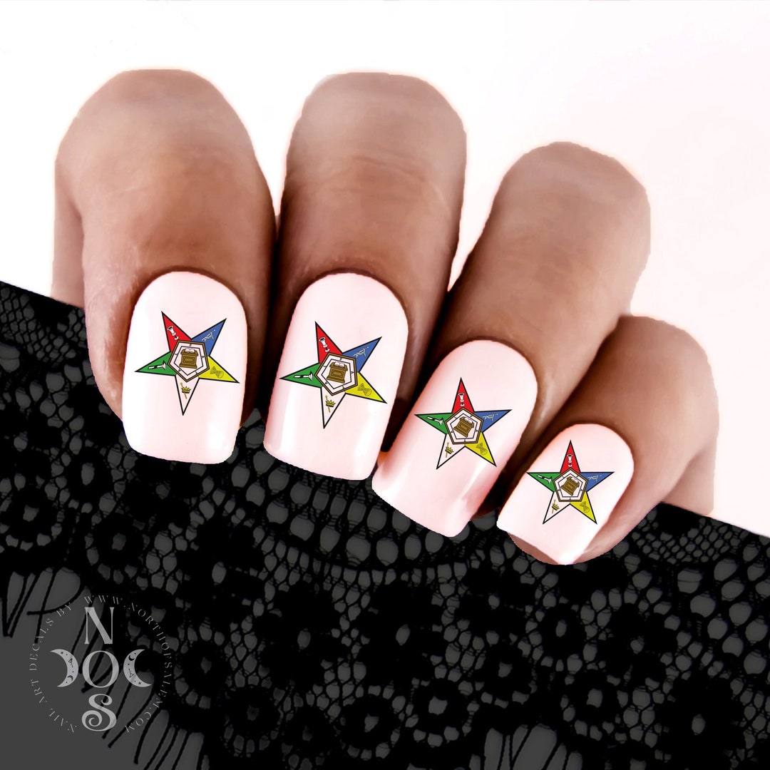 OES Order of Eastern Star Nail Decals 48 MEGAPACK Waterslide Nail ...