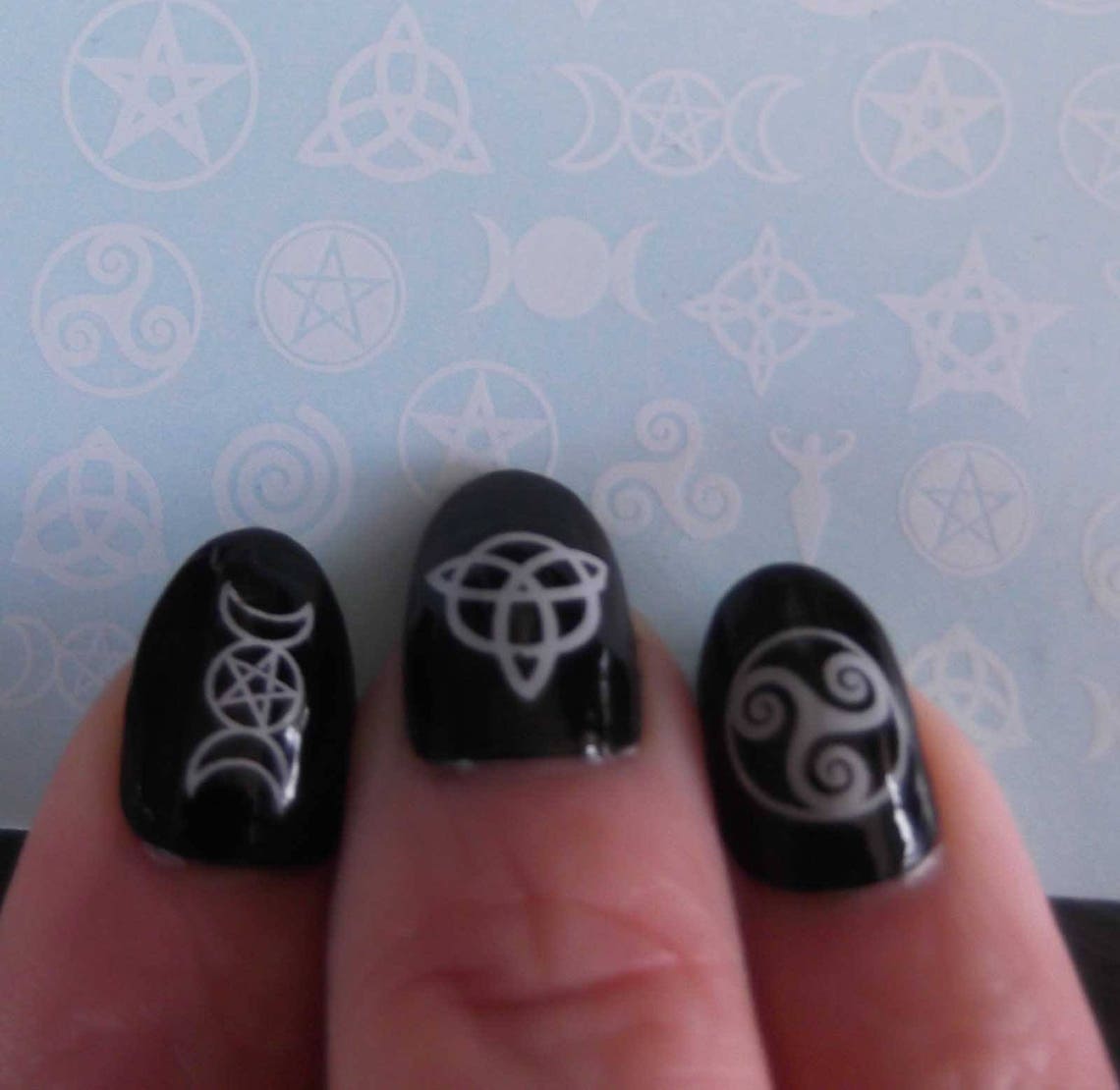 WHITE Mixed WICCAN Nail Decals Double Pack 60 Witch Nails | Etsy Canada