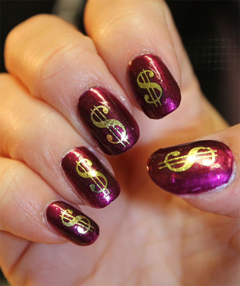 38 Gold DOLLAR Signs Nail Art DSG Poker CASINO Money Bling | Etsy