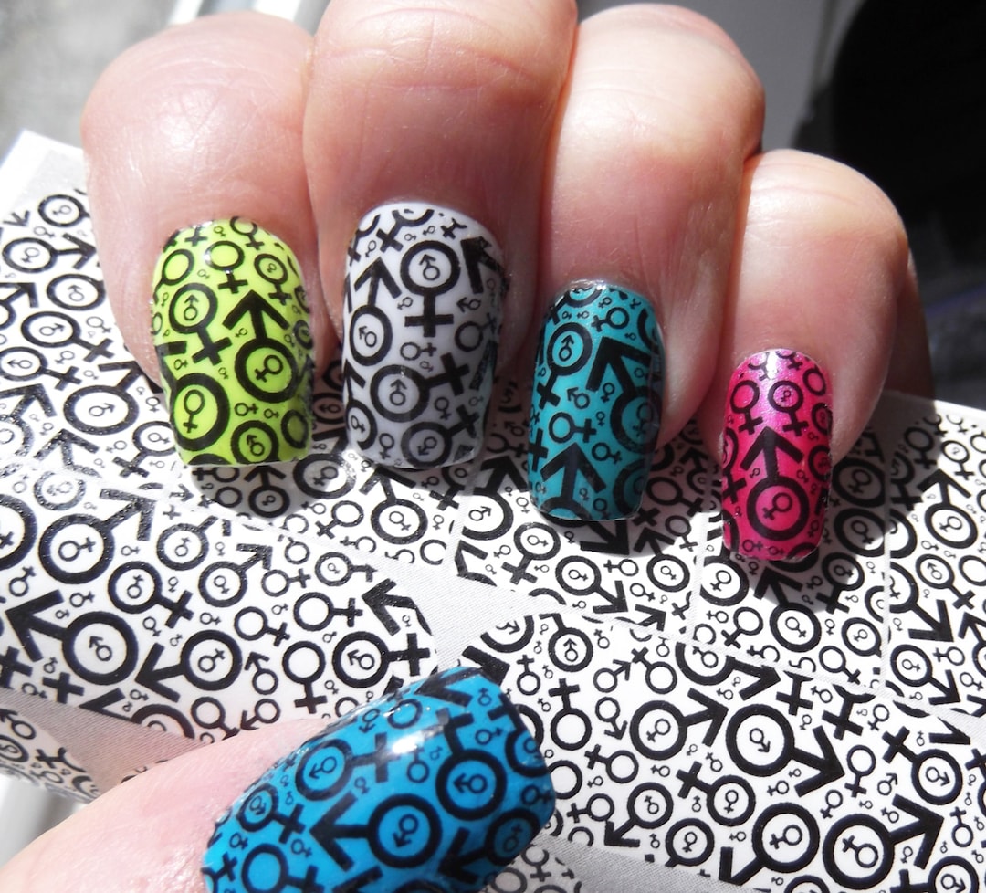 TRANS Nail Art Decals LGBTQ Gay Pride Nail Decals Lesbian - Etsy Canada