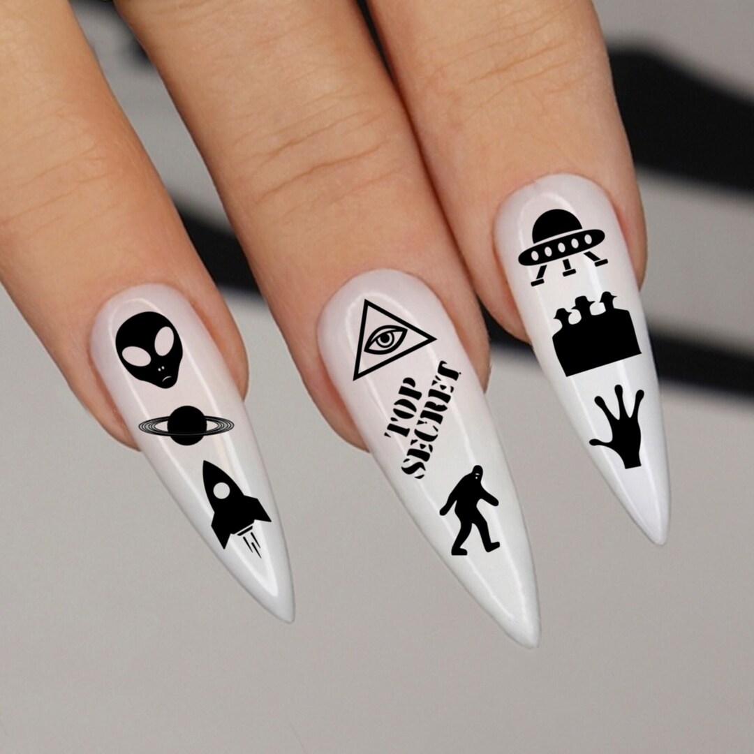 ALIEN ILLUMINATI Nail Art Decals | Conspiracy Theory Water Nail Wrap ...