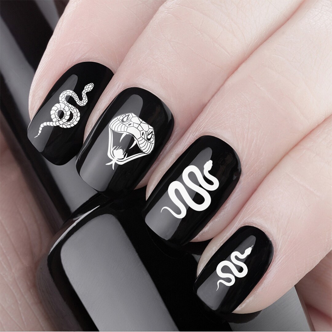 SNAKES Nail Decals Cobra Rattlesnake White Snake Nail Art - Etsy