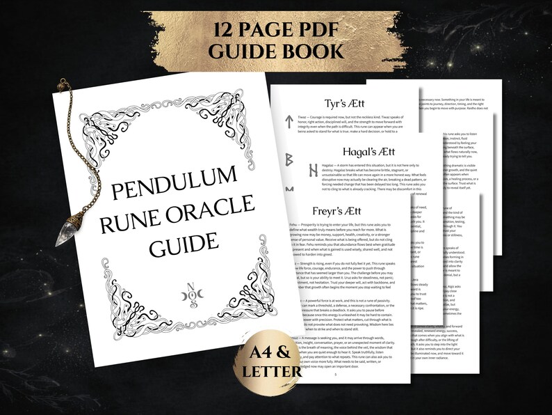 Runes Pendulum Chart BUNDLE + Guides | Elder Futhark Runic Alphabet ...