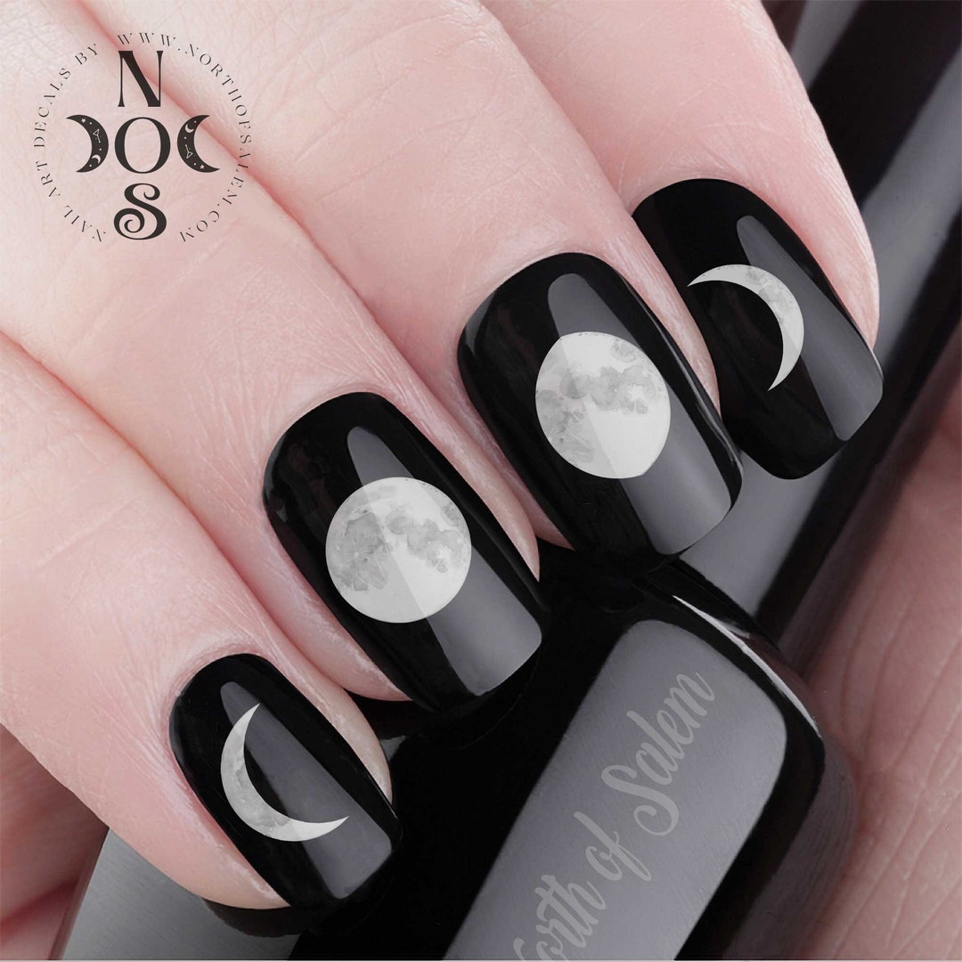 MOON Nail Decals | Moon Phases Waterslide Nail Art | Realistic Crescent ...