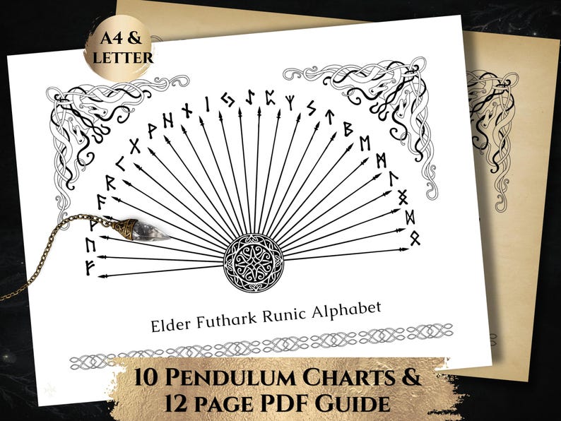 Runes Pendulum Chart BUNDLE + Guides | Elder Futhark Runic Alphabet ...