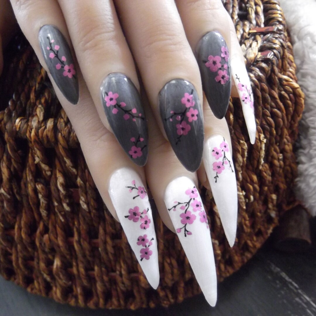 CHERRY BLOSSOMS Waterslide Nail Decals Metallic Pink Flower - Etsy