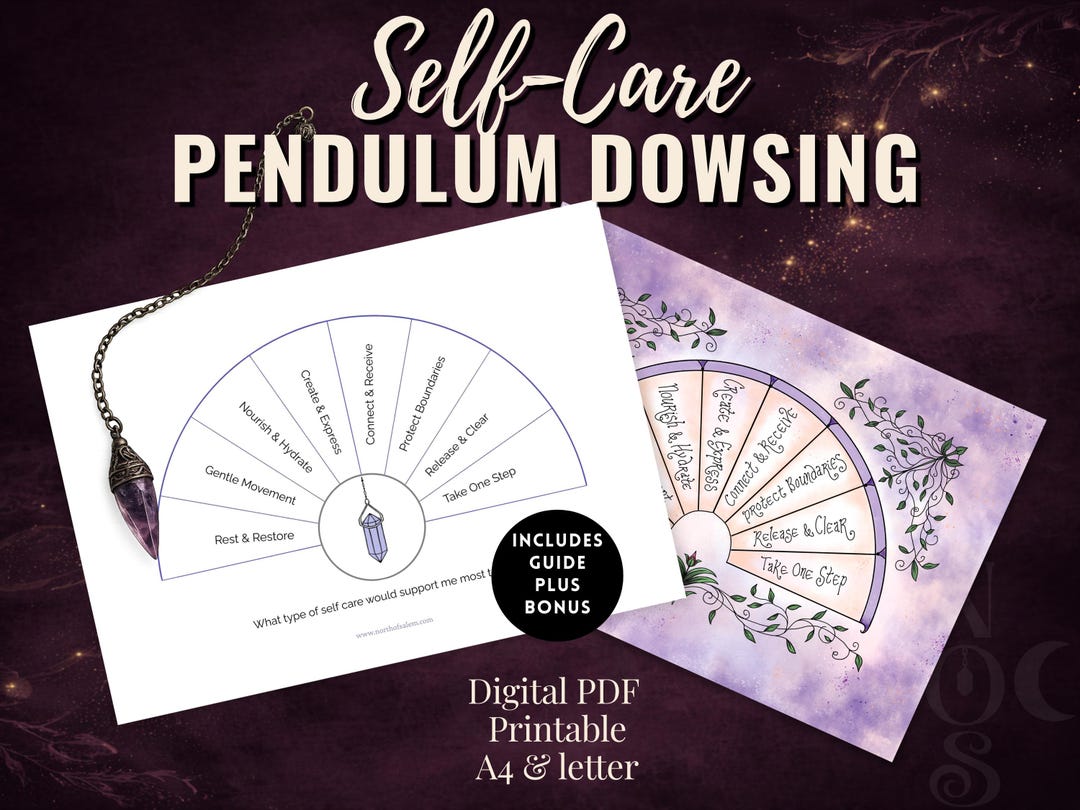 Pendulum Dowsing Self-care Charts + Guide | 6 Page Printable PDF ...