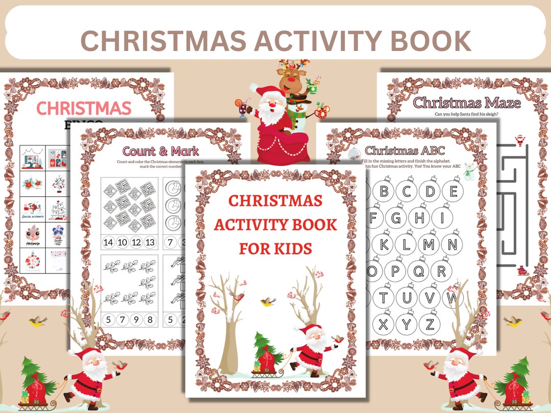 Children's Christmas Activity Book 55 Pages of Fun, Maze's, Christmas ...