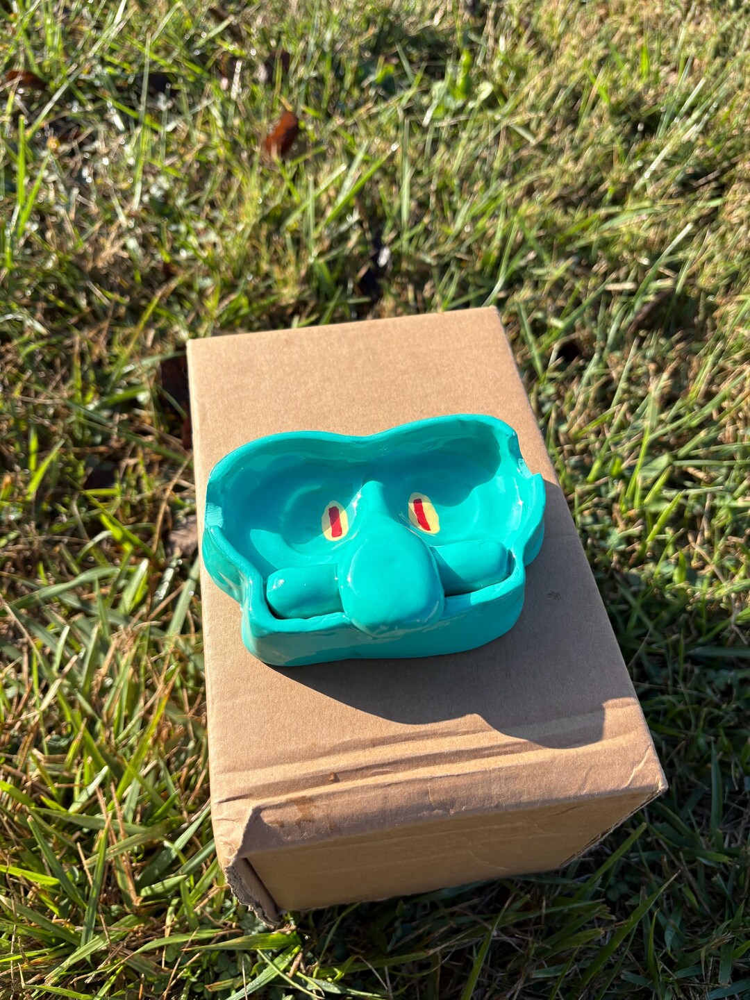 Squidward Clay Ashtray, Handmade Cartoon Trinket Dish - Etsy