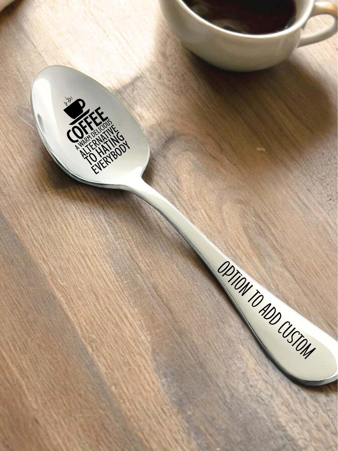 Coffee Alternative Engraved Spoon, 18/0 Stainless Steel Heavy Weight ...