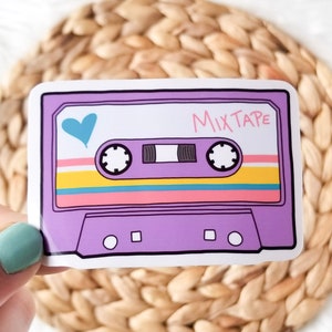 Cassette Tape Sticker Mix Tape Sticker Cute Vinyl Sticker - Etsy