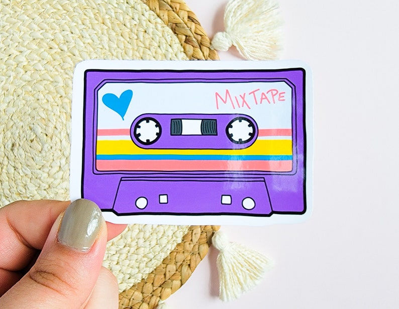 Cassette Tape Sticker Mix Tape Sticker Cute Vinyl Sticker | Etsy