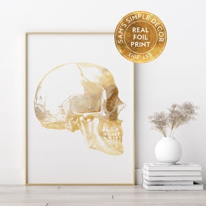 Gold Foil Skull Gold Anatomy Poster Medical Wall Art Human - Etsy