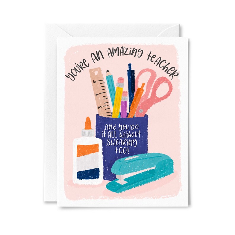 Funny Teacher Card Appreciation Greeting Card Back to School - Etsy