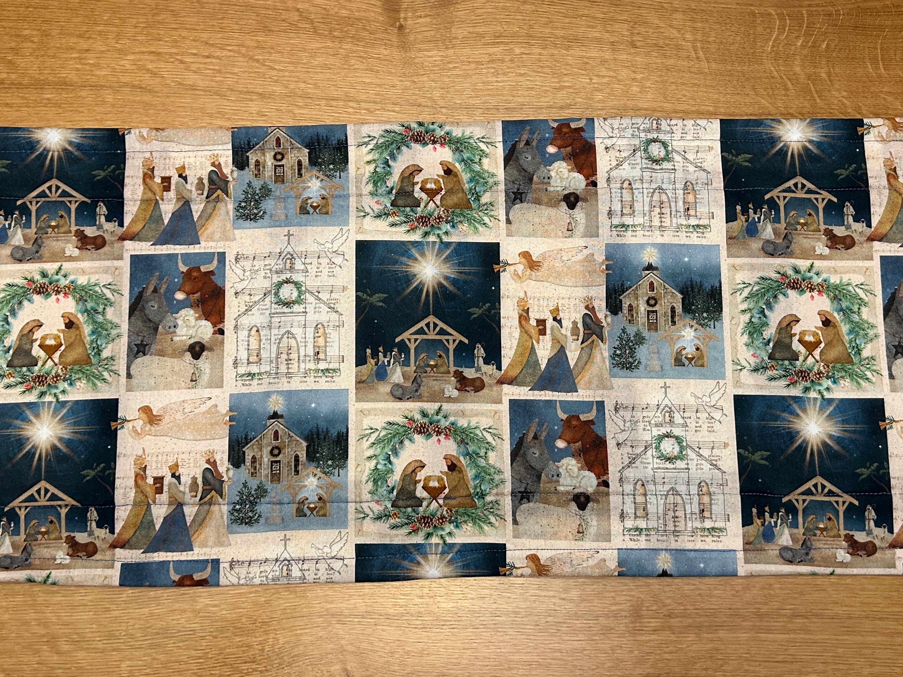 Nativity Table Runner, 33" X 11 13/4" Machine Embroidered, Handmade - Etsy