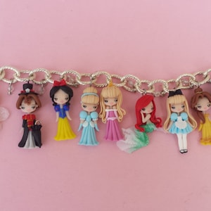 Bracelet With Disney Princesses in Fimo, Polymer Clay - Etsy