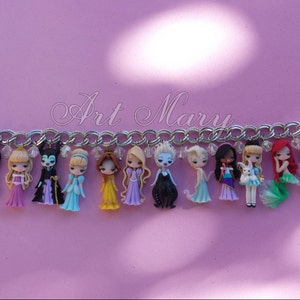 Bracelet With Disney Princesses in Fimo, Polymer Clay - Etsy