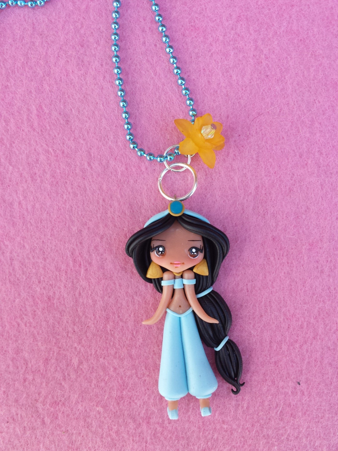 Jasmine Polymer Clay Necklace, Fimo - Etsy