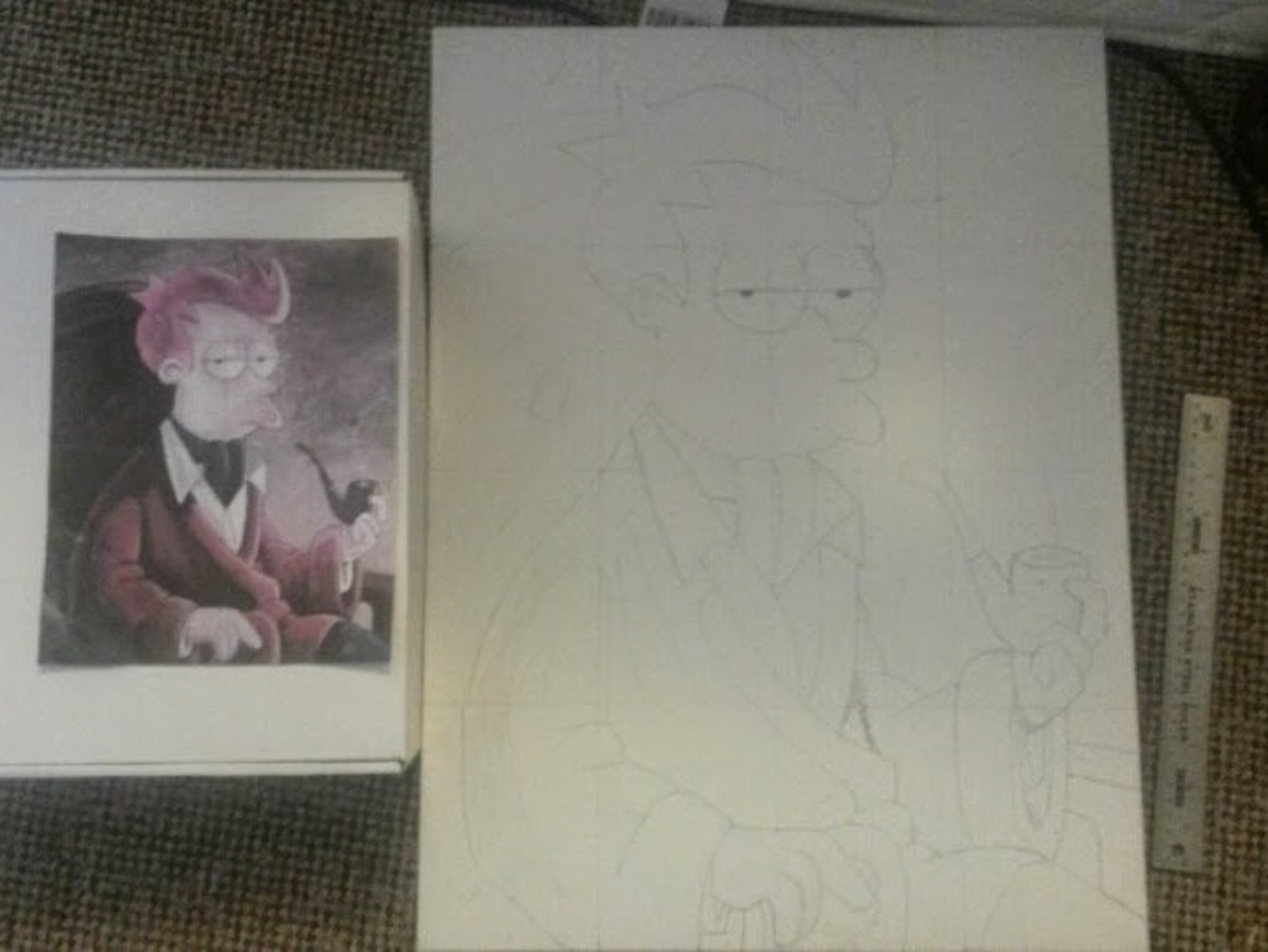 Hand Painted Replica Philip J Fry Portrait From Futurama - Etsy UK
