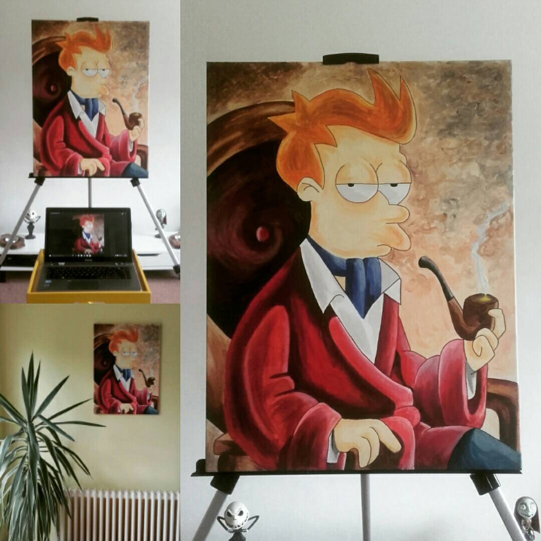 Hand Painted Replica Philip J Fry Portrait From Futurama - Etsy UK