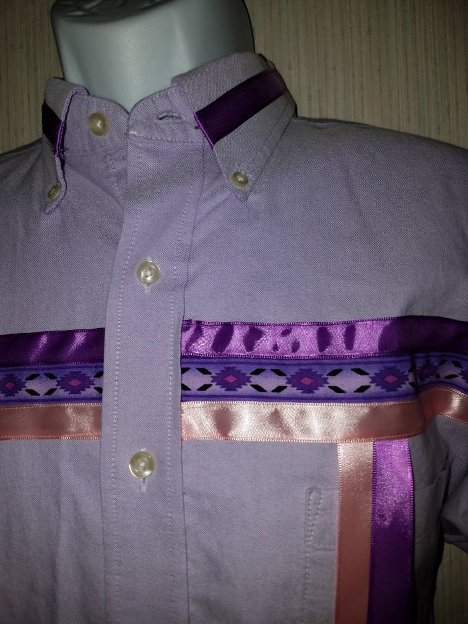 16 medium Native American inspired Ribbon shirt men's | Etsy