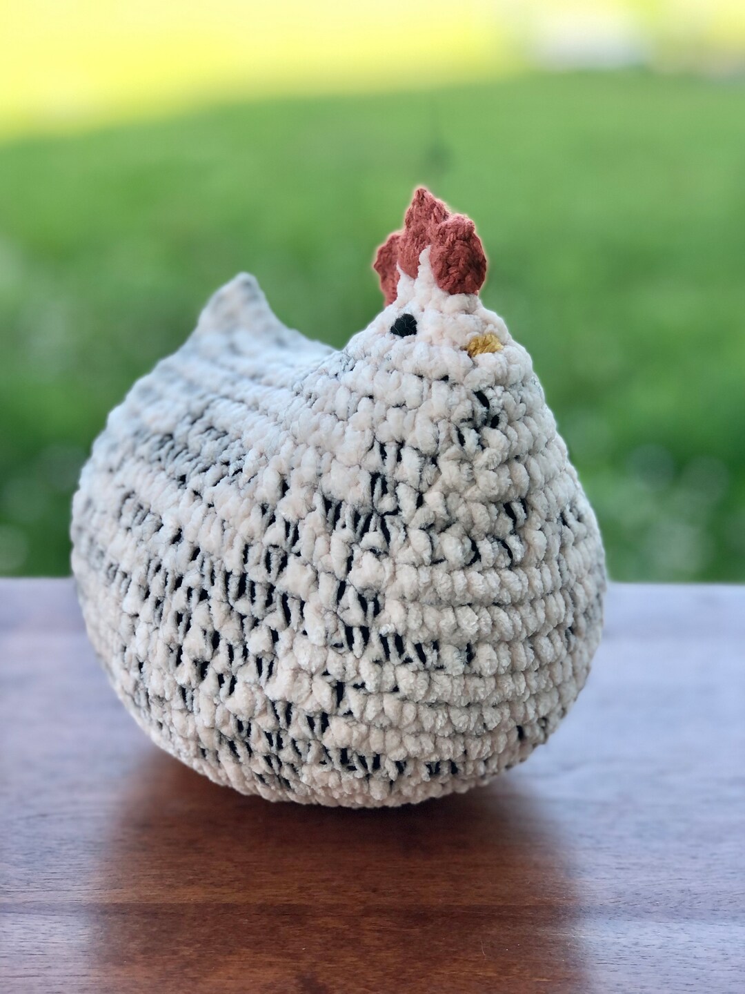 Ivory and Black Chicken - Etsy