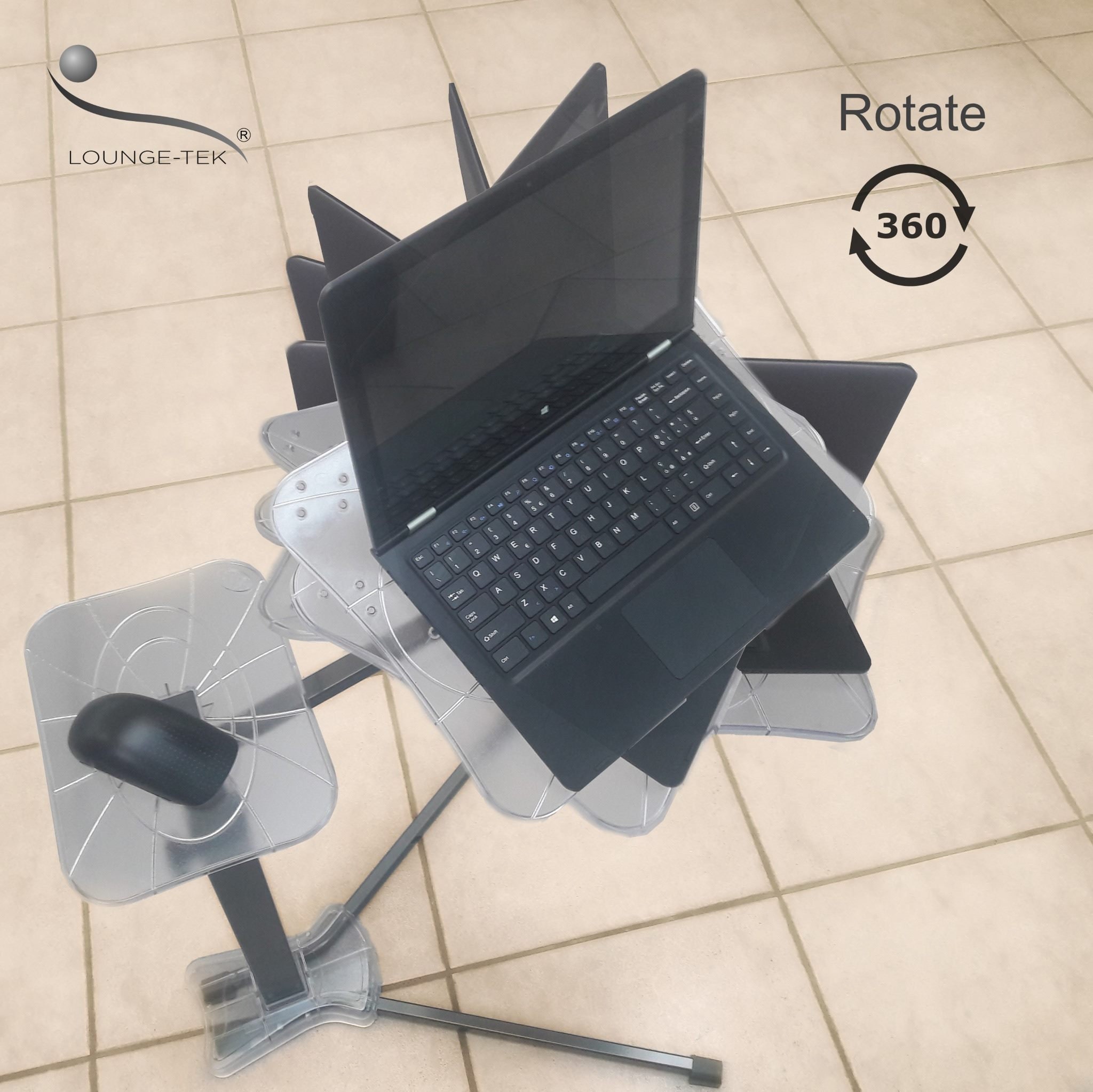 Lounge-book Crystal Black Laptop Support. Ergonomic, Fully Adjustable ...