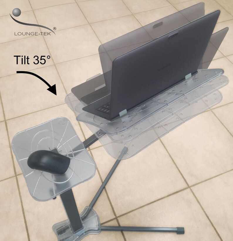 Lounge-book Crystal Black Laptop Support. Ergonomic, Fully Adjustable ...