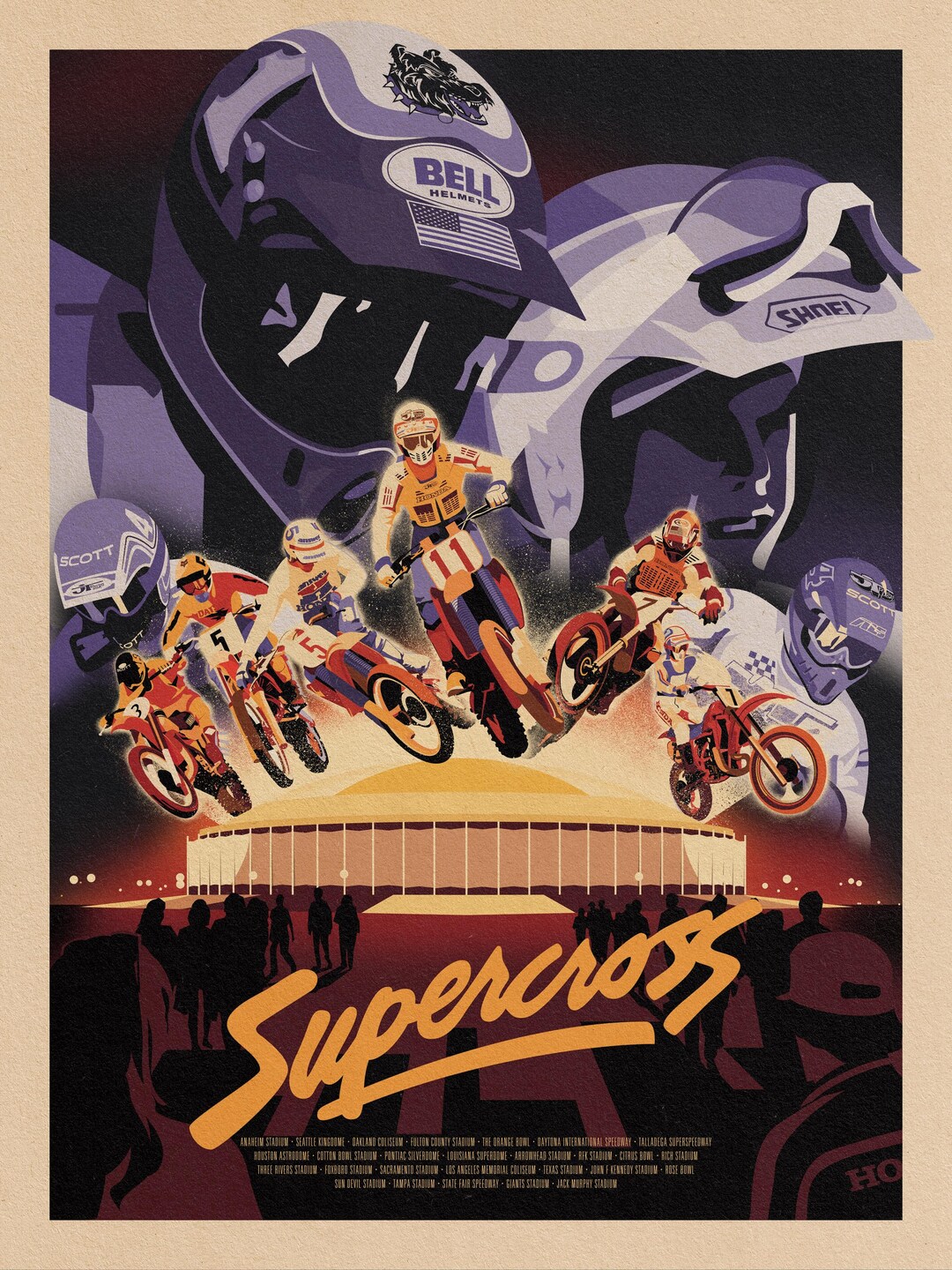Supercross 1980's Style Movie Poster - Etsy