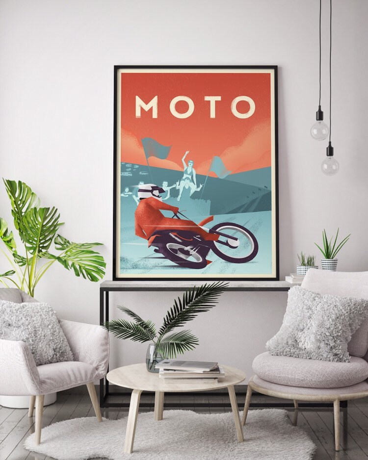 Vintage Motocross Poster - Etsy