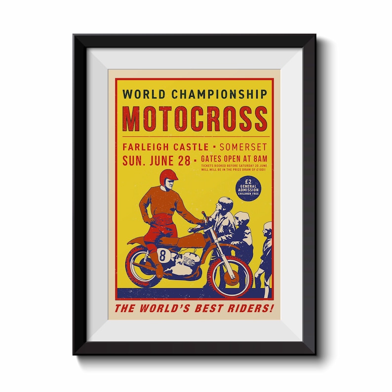 Vintage World Championship Motocross Poster A3 - Etsy