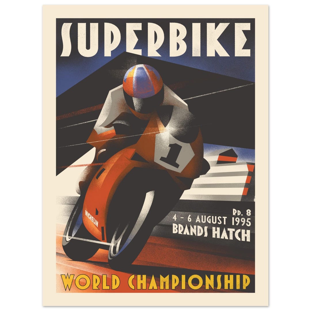 1995 World Superbike Brands Hatch Poster 18x24" - Etsy