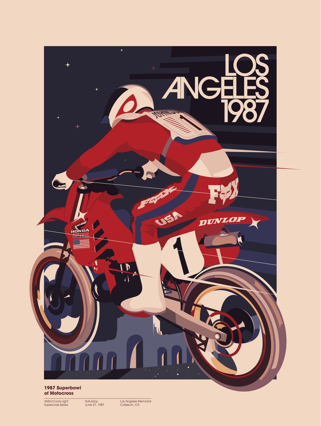 Los Angeles 1987 Supercross Poster - Etsy