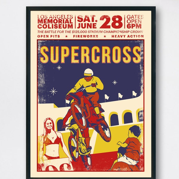 Vintage Motocross Poster - Etsy