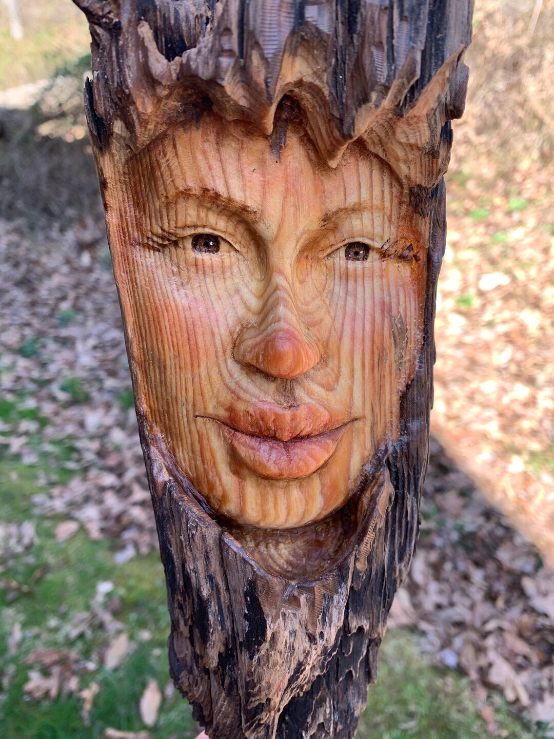 Female Face Wood Carving Wood Wall Art Hand Carved Wood Face by Josh ...