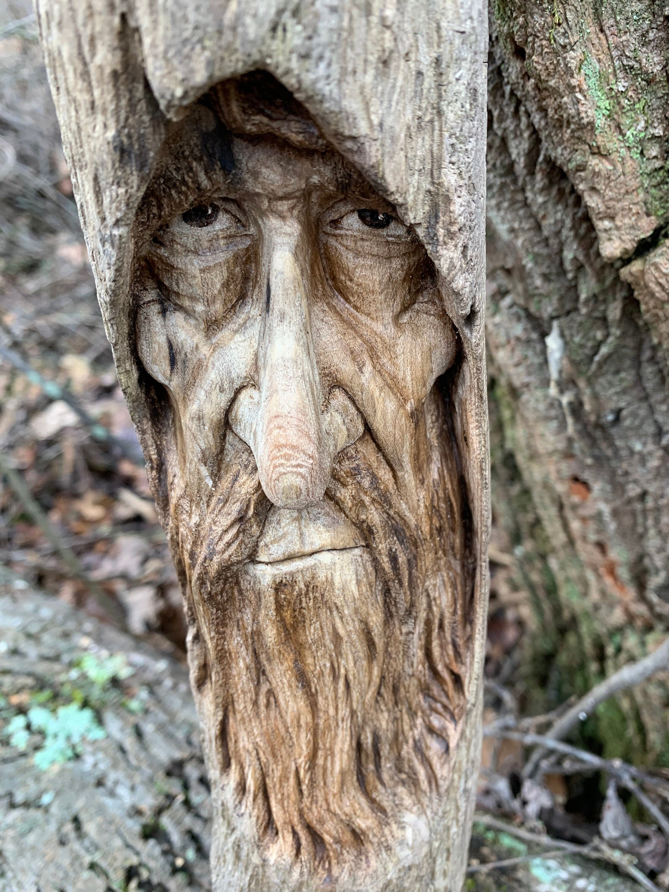 Wood carving wizard wood wall art wood spirit carving hand carved wood ...