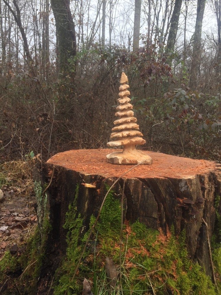 Christmas Tree, Chainsaw Carving, Wood Carving, Made in Ohio, by Josh ...