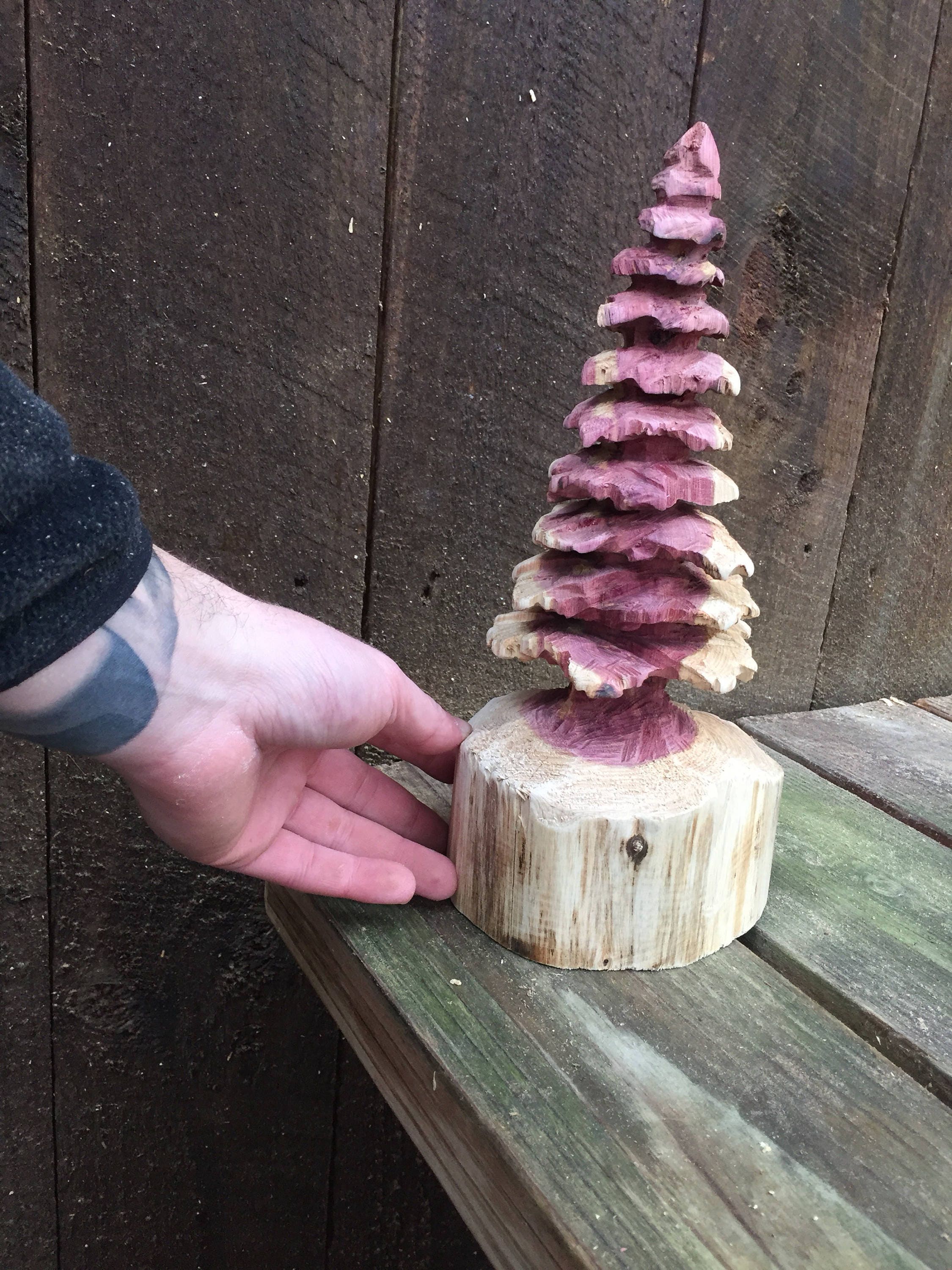 Chainsaw Carving, Wood Carving, Tree, Rustic Decor, Hand Carved Wood ...