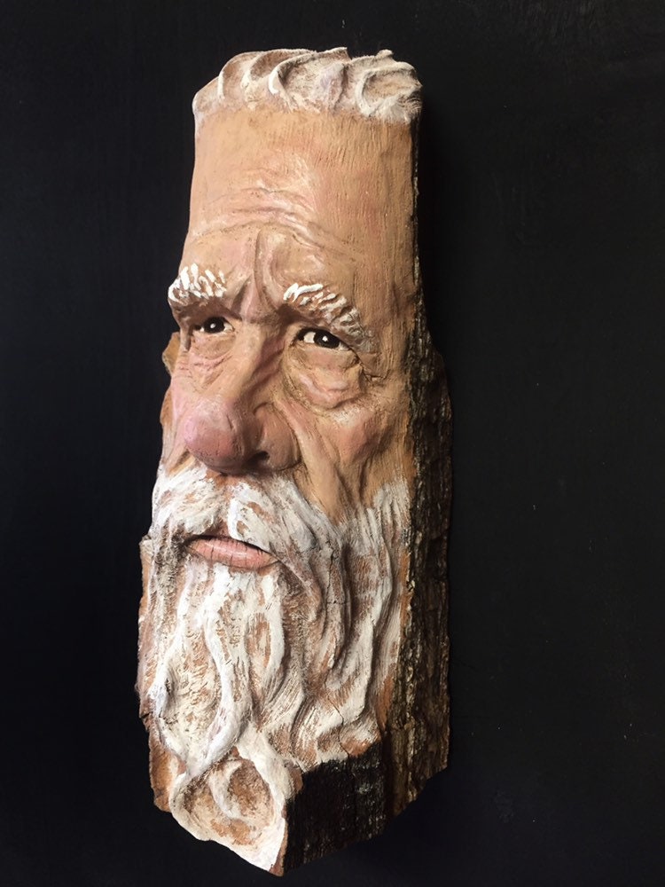 Wood Carving, Chainsaw Carving, Old Man, Hand Carved Wood Art, by Josh ...