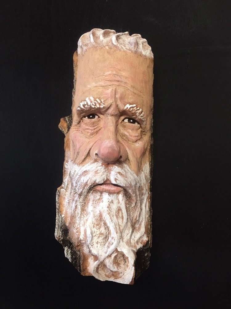 Wood Carving, Chainsaw Carving, Old Man, Hand Carved Wood Art, by Josh ...