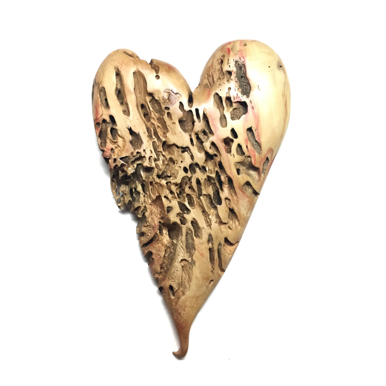A Personalized 5th Anniversary Wood Gift, Hand Carved Heart, Wood ...