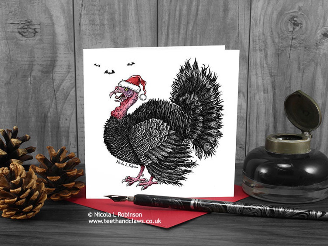 Gothic Turkey Christmas Card, Angry Turkey Christmas, Alternative ...