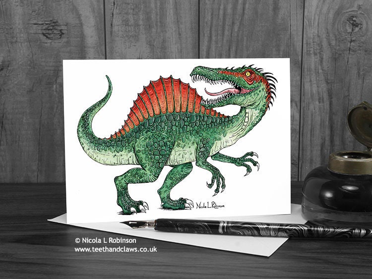 Spinosaurus Greeting Card Spinosaurus Birthday Card Dinosaur - Etsy UK