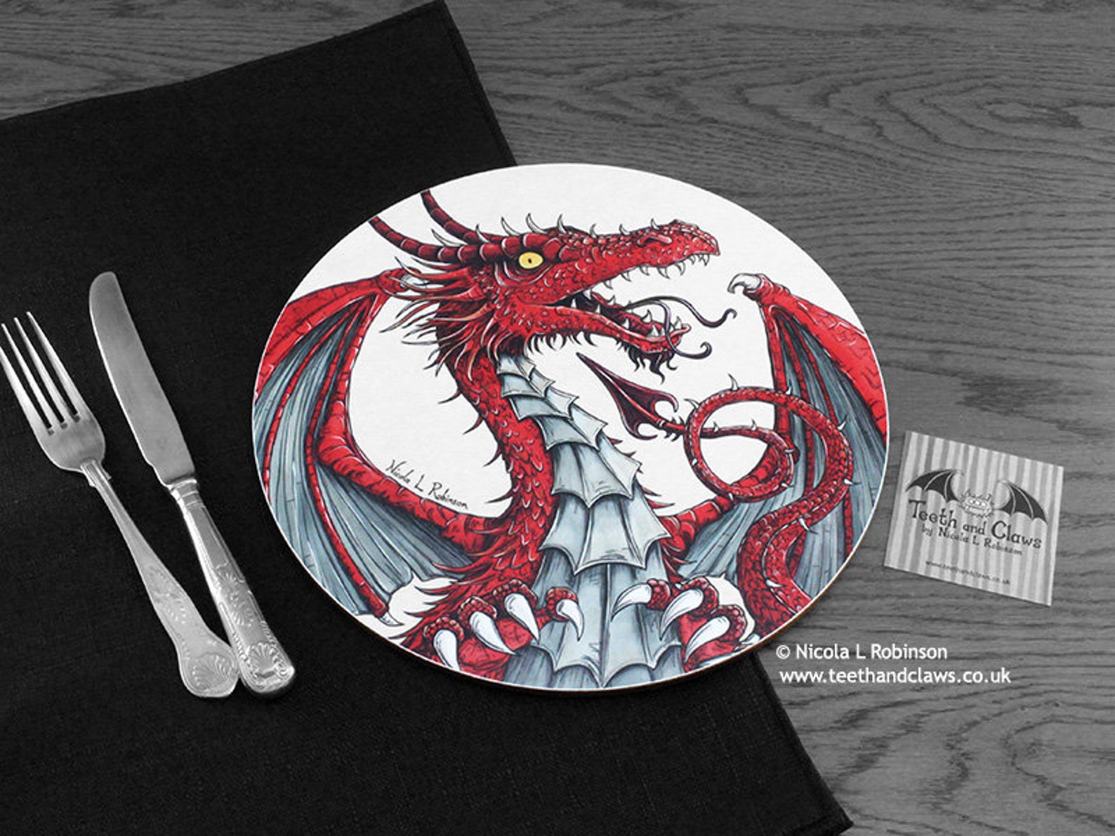 Red Dragon Place Mat Children's Table Mat Dragon - Etsy
