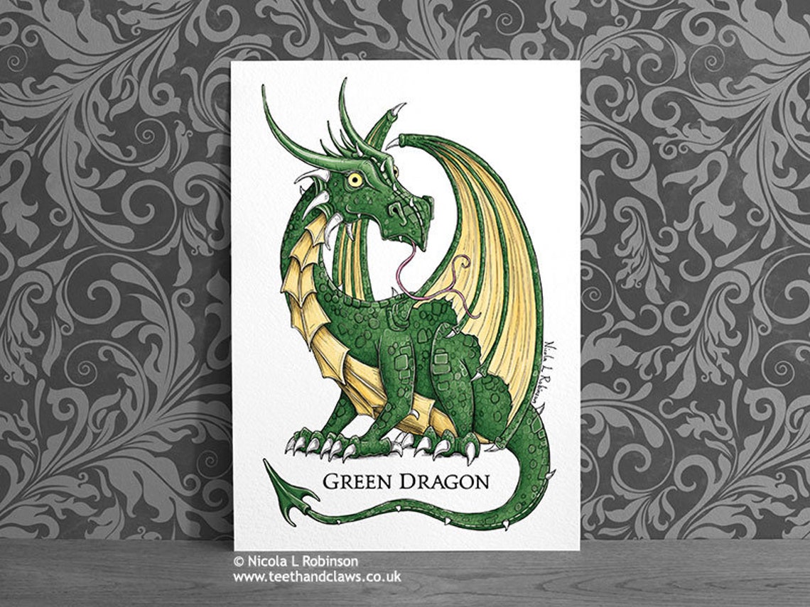 Personalised Dragon Art Personalised Print Dragon print | Etsy