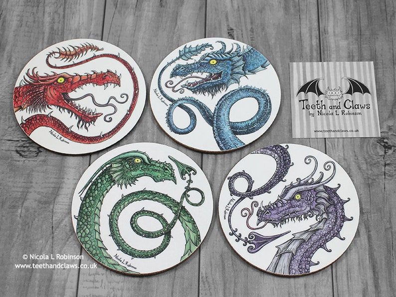 Dragon Coaster Red Dragon Dragon Decor Dragon Lover Gift - Etsy