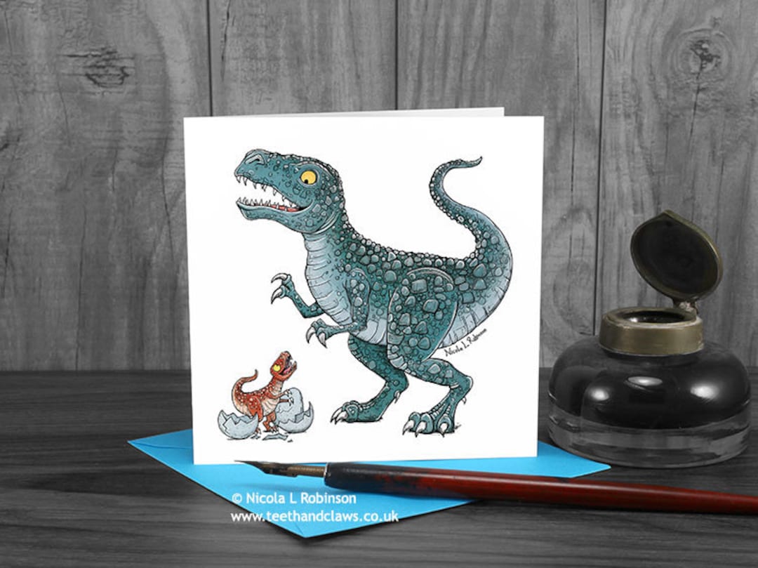Dinosaur Father's Day Card Dad Card Happy Birthday Dad - Etsy