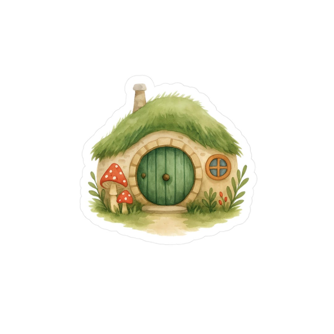 Whimsical Hobbit Door Sticker | Kiss-cut Vinyl Decal - Etsy