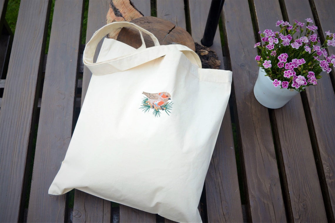 Bird Tote Bag, Personalised Canvas Bag With Wild Animal Gift for a ...
