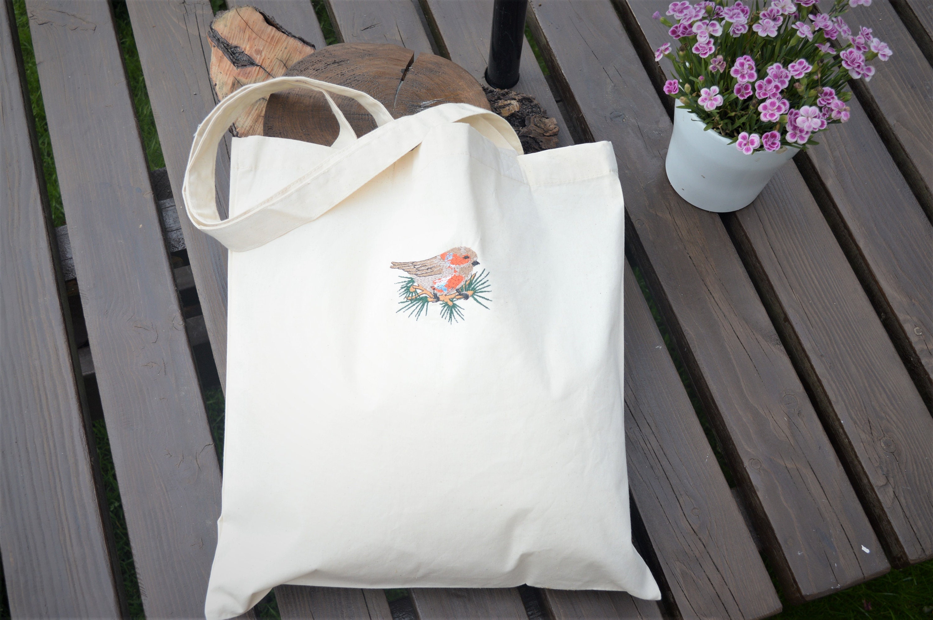 Bird Tote Bag, Personalised Canvas Bag With Wild Animal Gift for a ...